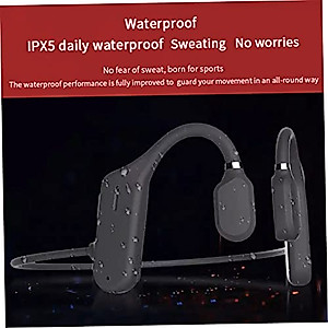 Bone Conduction Headphones Bluetooth Wireless Earphones Sports Open Ear Headphones Waterproof Lightweight - Red.