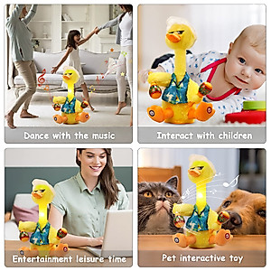 MILEGI Talking Duck Toy Repeats What You Say Dancing Duck Baby Toys for Kids Toddlers Infants Mimicking Singing Duck Stuffed Animal Plush Toys Shaking Head Electric Interactive Animated Toy
