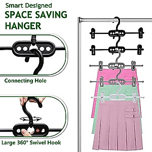 12 Pack Closet-Organizers-and-Storage,Pants-Hangers-Space-Saving,Closet-Organizer Short-Skirt-Hangers with Clips,College Dorm Room Essentials for Students Girls Guy,Closet Organization for Jeans Scarf