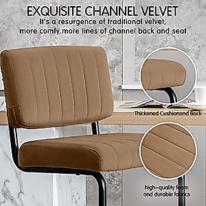 Okeysen Bar Stools Set of 2,Counter Height Bar Stools Bar Chairs,24 inch Tall Bar Stool with Back,Barstools Bar Height Set of 2,Kitchen Counter Stools Modern Velvet Bar Stools for Island Dining Party