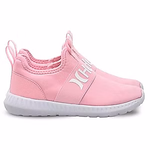 Hurley Camby Kids Slip On Canvas Sneakers – Low Cut Skateboarding Shoes for Kids, Running, Walking, Breathable Sports Shoes for Boys and Girls, Pink