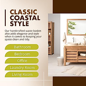 Kouboo La Jolla Rattan Plastic Insert, White-Wash Waste Basket