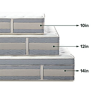 ZINUS 10 Inch Green Tea Cooling Gel Memory Foam Hybrid Mattress, King, Pocket Innersprings for Motion Isolation, Mattress in A Box