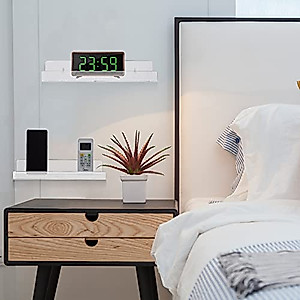 Tuanse 8 Pack Acrylic Floating Shelves 12 Inch Floating Wall Mounted Shelves Clear Invisible Wall Ledge Shelf Acrylic Bookshelf Display Shelves for Room Home Bathroom