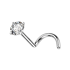 Satix 20g Implant Grade Titanium Nose Rings Studs Cz 2mm Nose Studs Screw For Women Nostril Piercing Jewelry 4Pcs