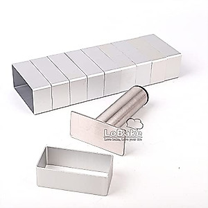 2.1cm Height Lengthened Rectangle Aluminium Pineapple Cake Mold Stainless Steel Press Stamp Fondant Cookie Biscuit Molds DIY