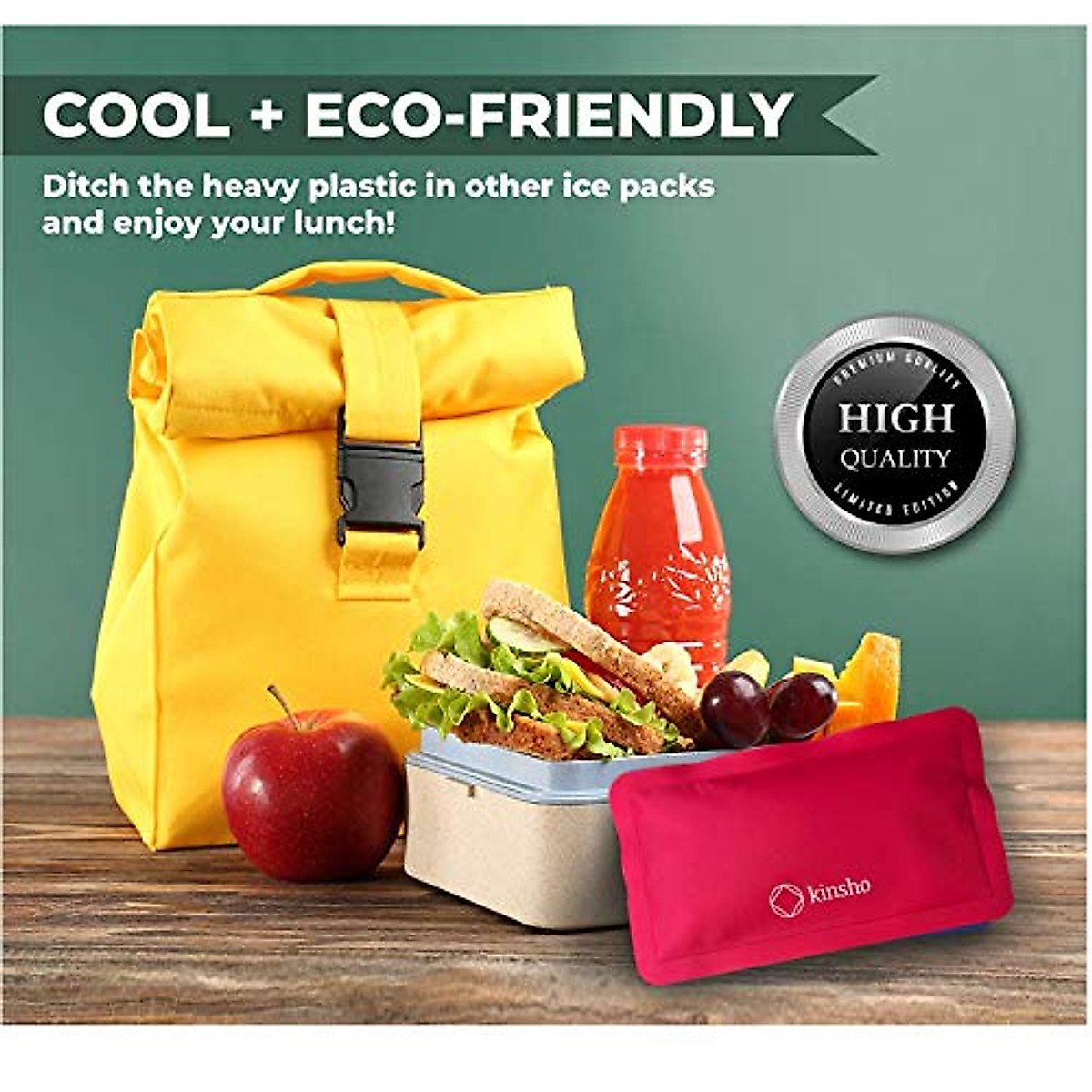 Soft Ice Packs for Lunch Box, Bags, Bento Boxes, 4 Pack, Slim Reusable and Refreezable Pouches for Kids Girls Adults, Travel, School, Work, or Camping, Long Lasting Cold, Flexible | Pink Purple