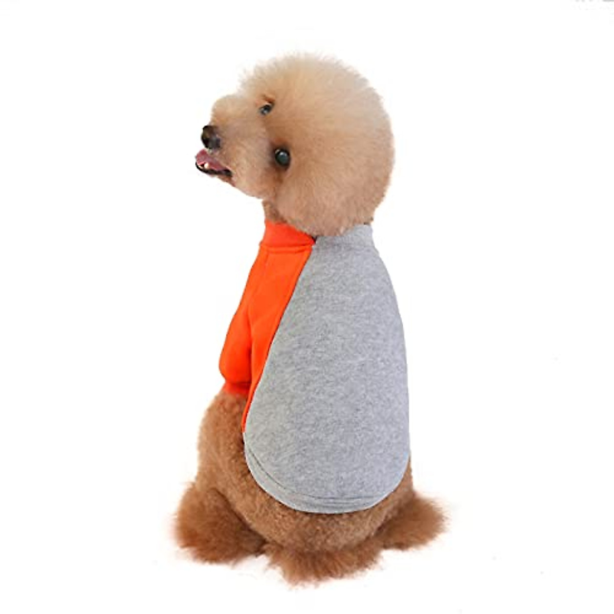 cutedog Combination of Gray and Orange Dog Hoodie Sweater for Dogs Pet Clothes (Large)