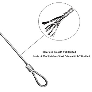 Safety Cable Lock (2 Pack) 48" Long Stainless Steel Tether Lanyard Luggage Lock Safety Cable for gopro,Action Cameras