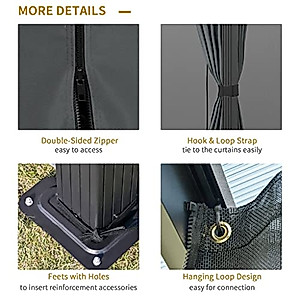 TBGFPO 10x10 Hardtop Gazebo Outdoor Gazebo Canopy Vented Roof Pergolas Aluminum Frame with Curtains, for Garden,Patio,