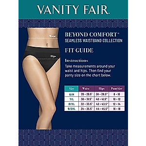 Vanity Fair womens Beyond Comfort Seamless Waist Panties Briefs, Hi Cut - Neutral, 7 US