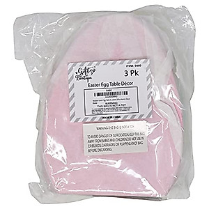 Wooden Easter Egg Table Decorations 3 Pack Decorative Spring Eggs Bunny Rabbit Flowers Design Tabletop Party Centerpiece Signs Rustic Wood Holiday Shelf Topper for Home Kitchen Office Mantle Decor