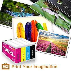 Run Star Remanufactured 786 Ink Cartridge Replacement for Epson 786XL T786XL Ink Cartridge for Workforce Pro WF-4630 WF-5620 WF-5110 WF-4640 WF-5690 WF-5190 Printer (Black Cyan Magenta Yellow, 4-Pack)