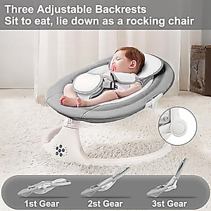 Baby to Toddler Cradle, Portable Rocker Swing for Newborn Boys and Girls, Indoor and Outdoor use, 5 Swing speeds, 5-Point Safety Harness, Foldable, Gray.