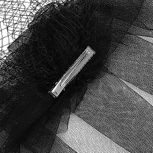 CHIC DIARY Bridal Veils for Halloween Women Birdcage Mesh Face Veil with Hair Clip for Bride Tea Cocktail Party Wedding (Black)