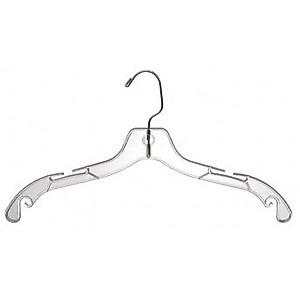Only Hangers® Clear 17" Top Hanger (Pack of 50)