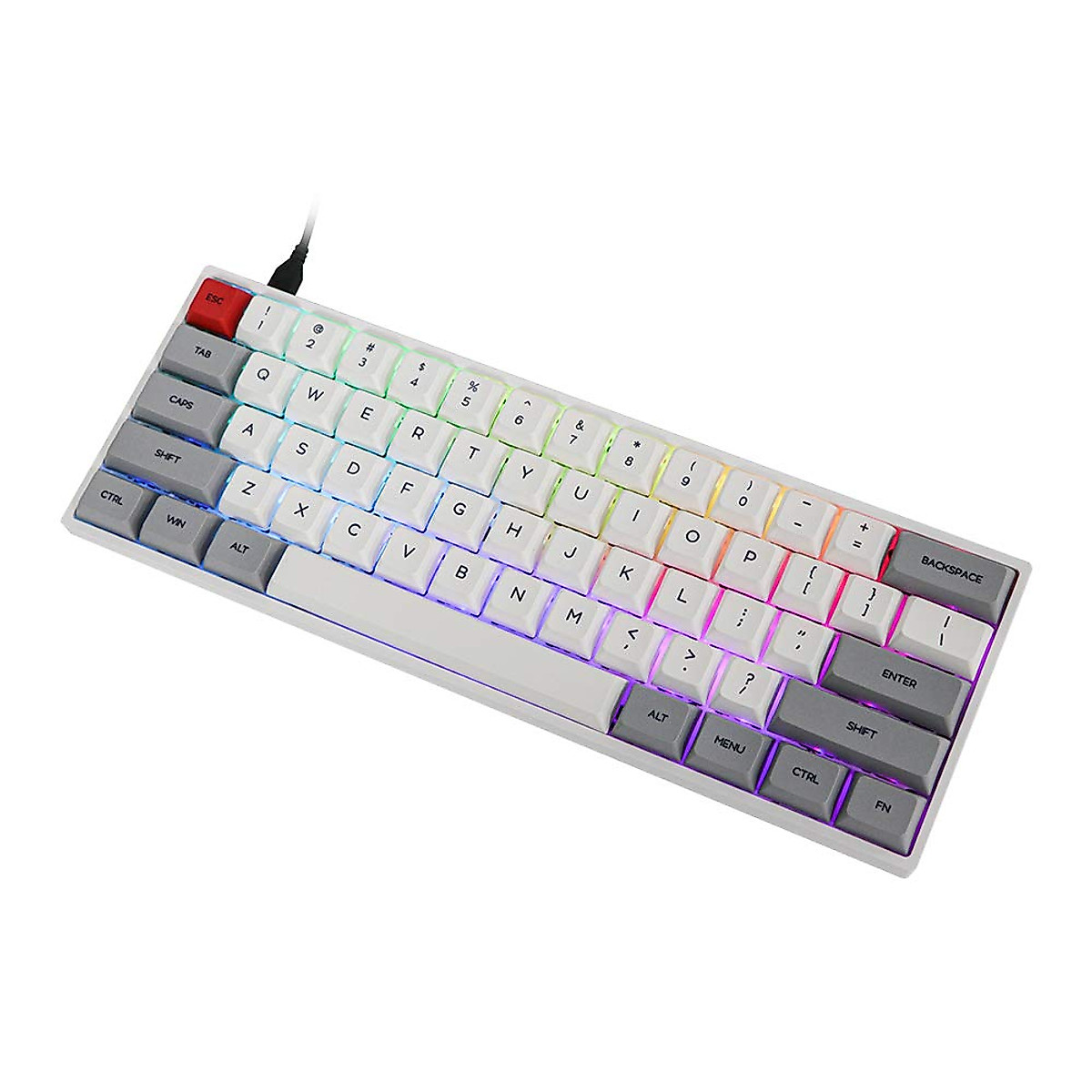 EPOMAKER SK61S 61 Keys Bluetooth 5.1 Hot Swappable Mechanical Keyboard with RGB Backlit, NKRO, Water-Resistant, Type-C Cable for Win/Mac/Gaming (Gateron Optical Brown, Grey)