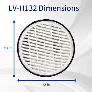 LV-H132 Replacement Filter Compatible with LEVOIT LV-H132-RF Filter Replacement, 3 Pack Filter with 2 Brush