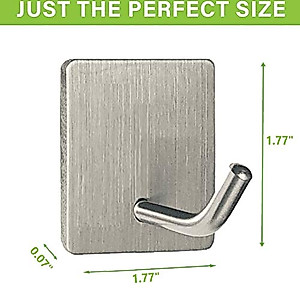 Self Adhesive Hooks by ishopee – Heavy Duty Stick Hanging Hooks for Bathroom Kitchen Wall – Reusable Stick on Hooks – Waterproof Stainless Steel Towel Hangers and Organizers, 6 Pack