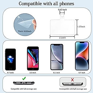 BERITNI Universal Cell Phone Tether Tab, 4 Pack Phone Lanyard Patch, Upgrade One-Piece Silicone Phone Lanyard Insert, Phone Lanyard Tab for Most Smartphone, Clear + Pattern