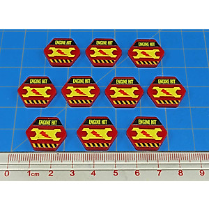 LITKO Mecha Damage Effects Token Set | Compatible with BattleTech (Engine Hit)