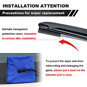 Original Front and Rear Windshield Wiper Blade Replacement Pinch Tab 26"+22"+11" for 2011-2017 Ford Explorer All Weather (Set of 3)