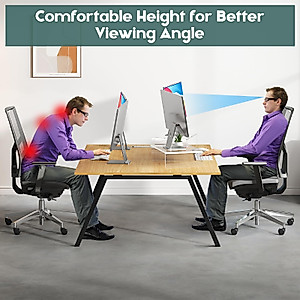 Acrylic Monitor Stand Riser,Dual Monitor Stand with Adjustable Length and Angle,3 Shelf Monitor Stand Riser with Anti-Slip Mat for Laptop, Computer, PC, Printer,TV Screen