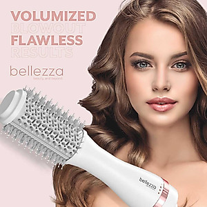 Cortex Beauty 2" Volumizing Blowout Brush – Professional Hot Brush with 1000W Drying Power, Oval Barrel, 360° Airflow, Multiple Heat Settings for Lift & Shine (Rose White Gold)