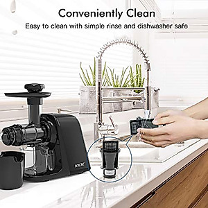 Juicer Machines, NXONE Slow Masticating Juicer, Cold Press Juicer Extractor with Queit Motor/Not Break, Not Jammed, Slow Juicer Easy to Clean, 3-Speed Modes for High Nutrient Vegetables & Fruits