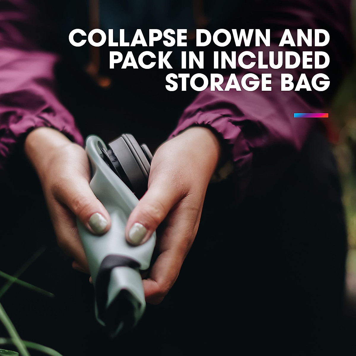 Hydrapak Seeker - Collapsible Water Storage (2L/70oz) - BPA & PVC Free Camping Hydration Reservoir Bag - Mammoth Grey