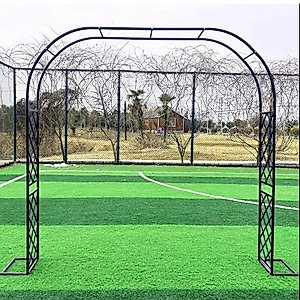 Metal Arch Arbor Durable Steel Garden Arches for Climbing Plants Rose Heavy Duty arbors Trellis Extra Tall 98in (Color : Black, Size : 146" W x 98" H)