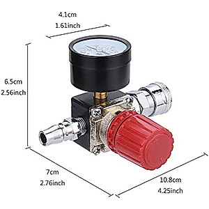 Preciva Air Compressor Pressure Regulator with Dial Gauge, 0-175 PSI Air Gauge for Air Compressor and Air Tools (Four Way Valve)