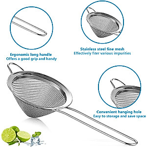 Fine Mesh Strainer For Bar -Stainless Steel Conical Strainer For Cocktail Drink Bar Strainers Bartender Bar Tool, 3.5" Inch (2 pcs)