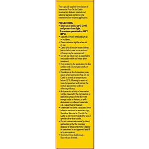 PetWealth Bundle containing Durvet Ivermectin Pour-On Dewormer for Cattle (250 mL) 2Pack and PetWealth Drench Chart