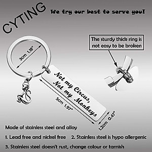 CYTING Retirement Keychain Not My Circus Not My Monkeys Funny Inspirational Gift For Boss Coworkers Employees (Retirement Keychain)