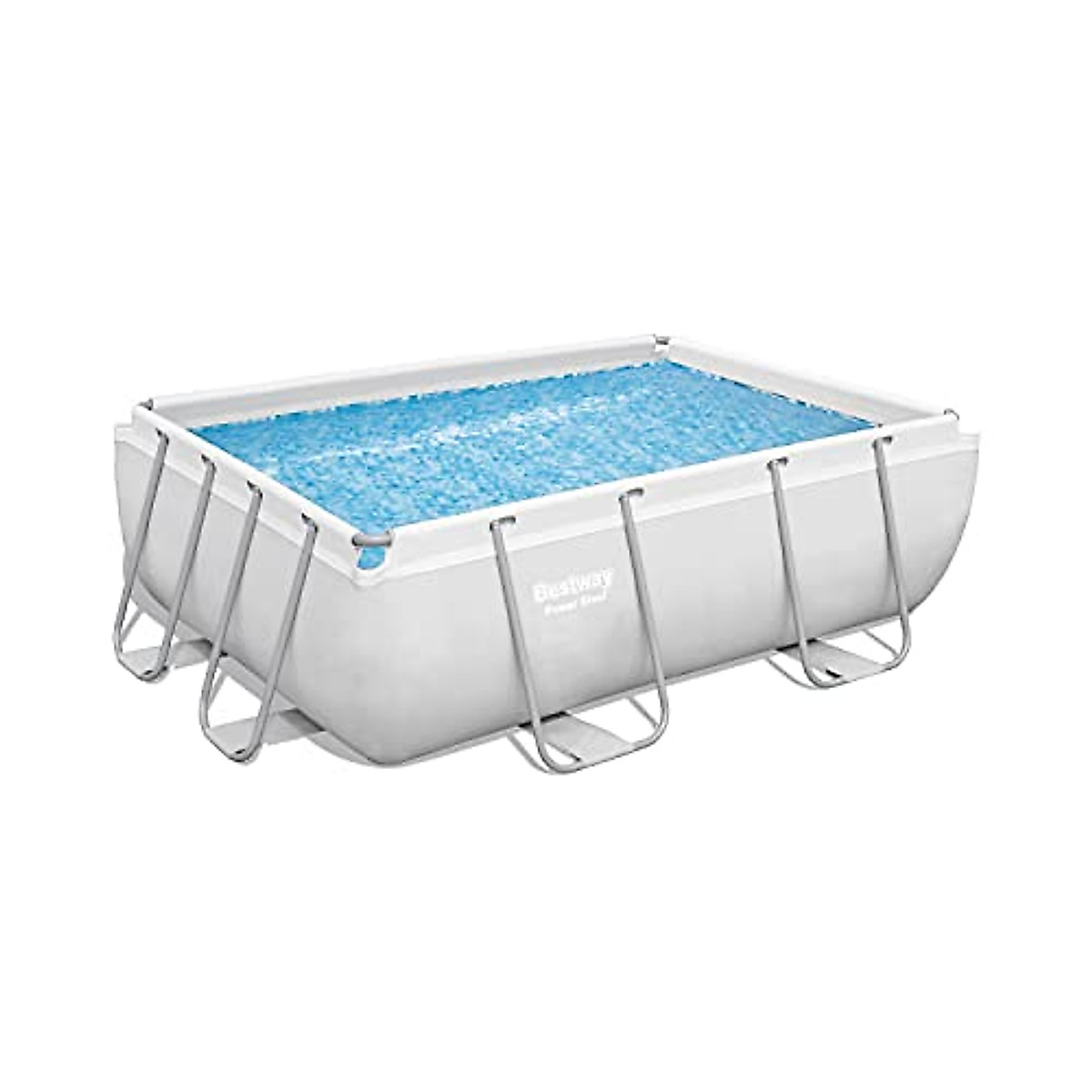 Bestway 1056631USX22 Power Steel Above Ground Swimming Pool, 9'3" x 6'5" x 33", White & HYDROTOOLS by SWIMLINE Mini Chemical Dispenser for Spas and Personal Pools, Supports 1’’ Tablets
