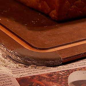 CompactStone Cutting Board with Non-Slip Feet and Juice Groove for Kitchen, Wood Fiber Composite, 14.6-Inch by 10.8-Inch, Brown