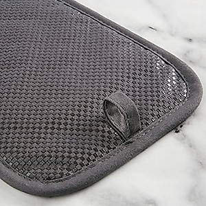 KitchenAid Gingham Pot Holder 2-Pack Set, Charcoal Grey, 7"x10"