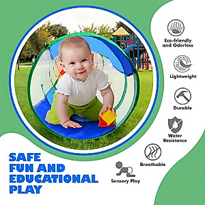 Kids Play Tunnel for Toddlers, Baby Tunnel Pop Up Tunnels for Kids to Crawl Through Collapsible Toddler Tunnel Tent Breathable Mesh Tube Pet Crawl Indoor Outdoor Toy