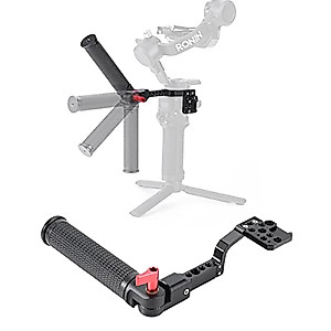 Gimbal Adjustable Handle Grip for DJI Ronin S/SC/RSC2, Stabilizer Handgrip Extension Bracket with Cold Shoe Mount 1/4 3/8 Threaded Holes for Video Light, Microphone, Monitor