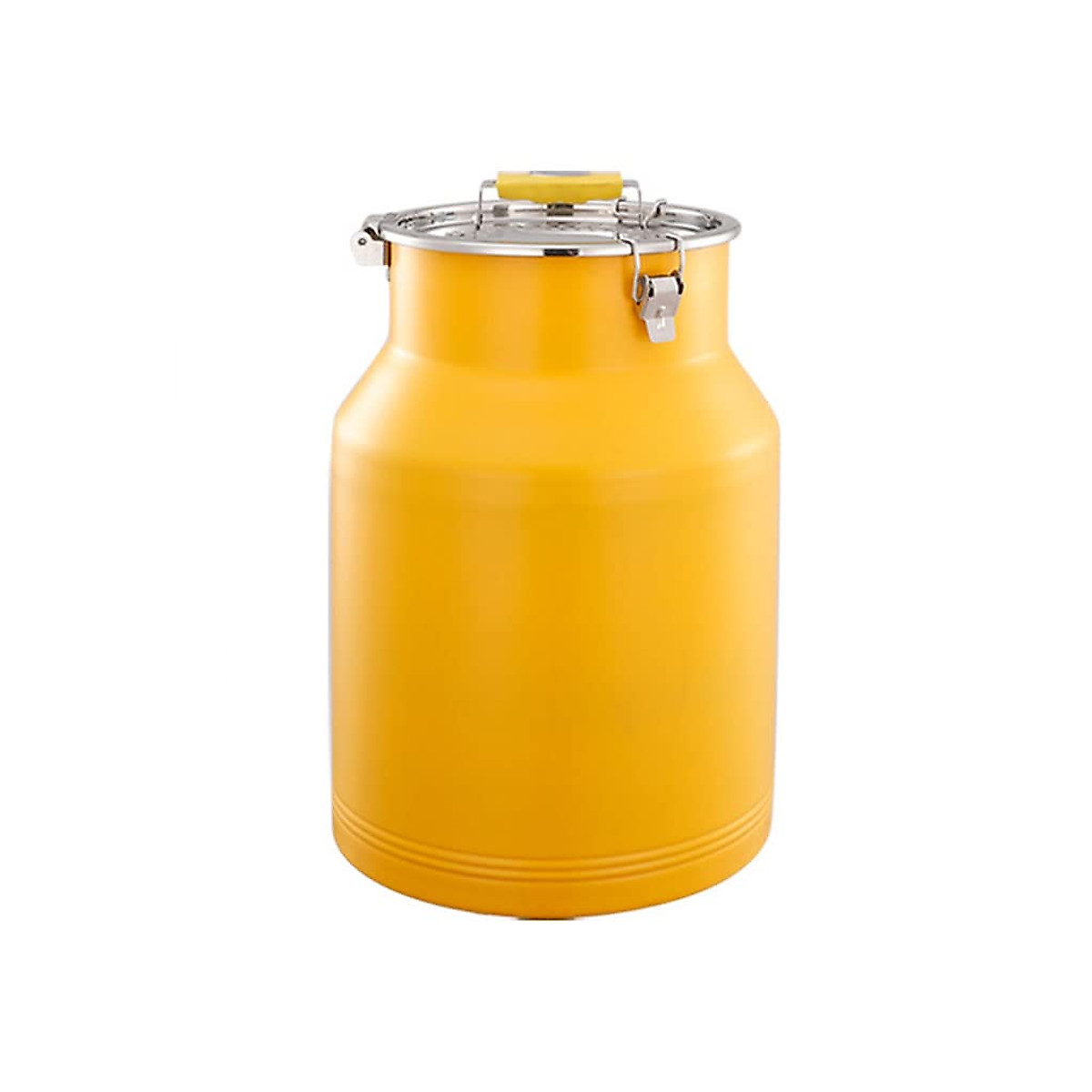YISHUOYZBS Stainless steel storage tank,Containers Airtight with Portable Handle, Large Kitchen Rice Canisters Bucket with Lids and Side Locking Clamp,Great for Flour Snacks Sugar Cereal-Yellow||8L
