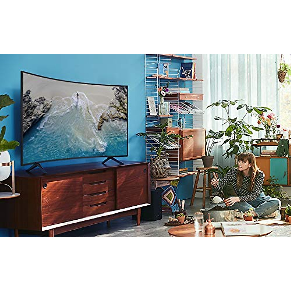 SAMSUNG 55-inch Class Curved UHD TU-8300 Series - 4K UHD HDR Smart TV With Alexa Built-in (UN55TU8300FXZA, 2020 Model)