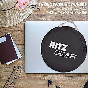 RitzGear Laptop Sun Shade | Portable Compact Anti-Glare Screen Hood, Tent & Carry Case for 17” Computer, Tablet & Smartphone | Light Reflective Shield & Waterproof Privacy Cover for Working Outside