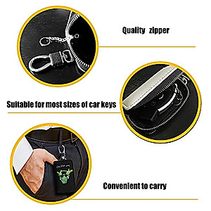 Cozeyat Leather Keyring Holder for Women Girls,Bling Butterflies Blue Design Wristlet Straps Key Chain Holder with Zipper,Pack of 3 Auto Smart Keychain Purse Accessories