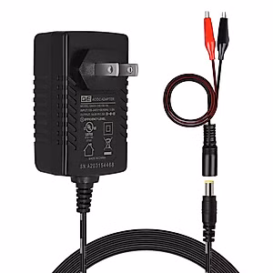 TalentCell AC/DC 14.4 14.6V/1.5A LiFePO4 Battery Charger with Dual Alligator Clips Connector for 4S 12V Rechargeable Lithium Iron Phosphate Battery Pack