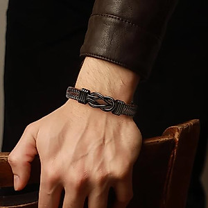 JoycuFF 30th Birthday Gifts for Him, Men Gifts for Birthday, 30 Year Old Birthday Gifts for Men, Happy 30th Birthday Decorations for Him Husband Brother Son Mens Leather Bracelet