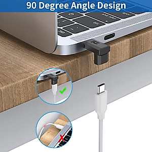 Right Angle USB C Adapter (2 Pack),3.1/10Gbps Up & Down Angled 90 Degree USB Type C Male to Female Extension Connector for MacBook Pro,Nintendo Switch,Laptop,Tablet,Mobile Phone,Oculus Quest Link