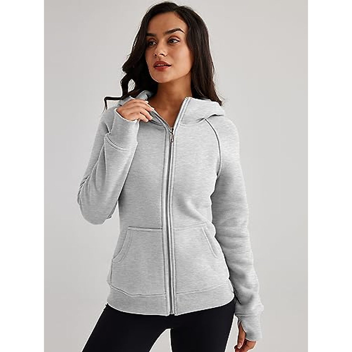 Trendy Queen Womens Fleece Jackets Full Zip Sweatshirts Oversized Hoodies Long Sleeve Sweaters With Pockets Winter Fall Outfits Y2k Fashion Teen Girls Clothes