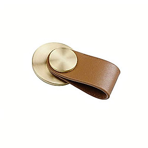 Happy Wicks Leather Pulls – Premium Faux Leather Cabinet Pulls – Set of 4 Leather Drawer Pull for Wardrobe, Kitchen, Bathroom – Heavy-Duty Design – Easy Installation – Modern and Simple Drawer Strap