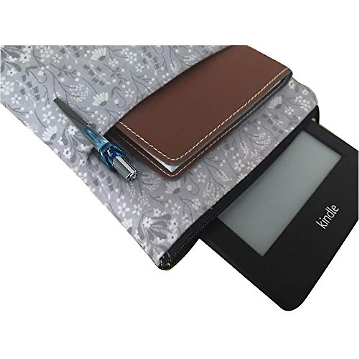 Grey Lily of The Valley Book Sleeve - Book Cover for Hardcover and Paperback - Book Lover Gift - Notebooks and Pens Not Included